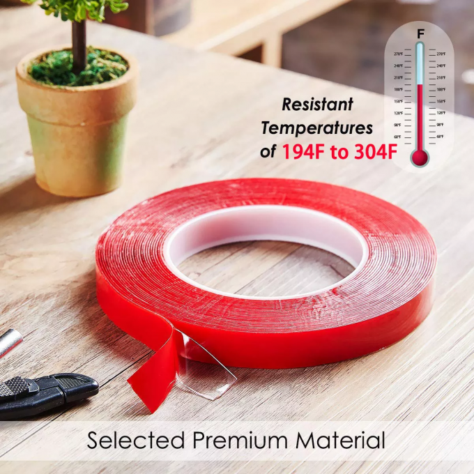 Red Nano Reusable Packing Adhesive Tape Acrylic Double Sided Tape ...
