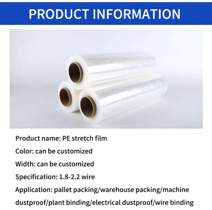 Customized PE Lldpe Jumbo Stretch Film Pallet Wrapping Plastic Roll For ...