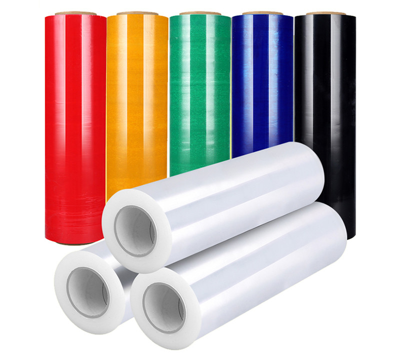 Colorful Plastic Wrap LLdpe Stretch Film Roll Jumbo Packaging 500mm
